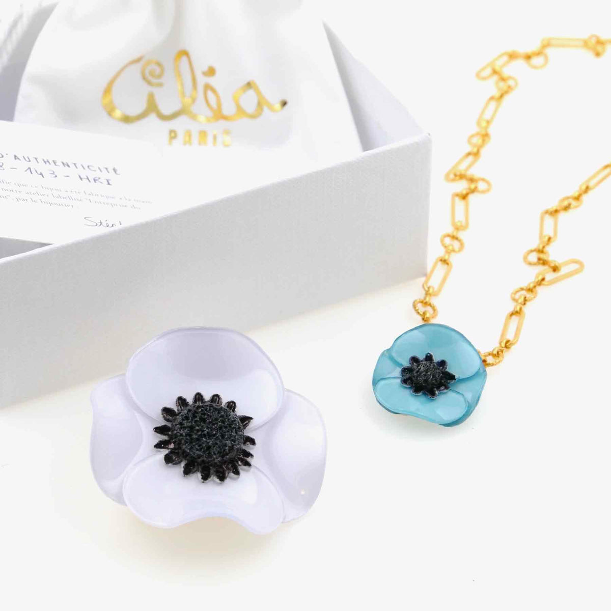 ANEMONE, brooch + mini pendant box | Ciléa Bijoux