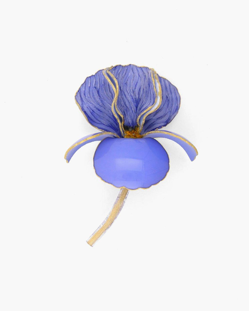 Iris satin flower brooch | Ciléa Bijoux